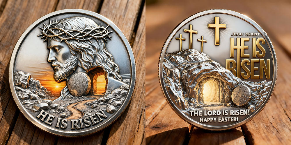 Jesus Christ – He Is Risen Commemorative Coin – Misty Hut