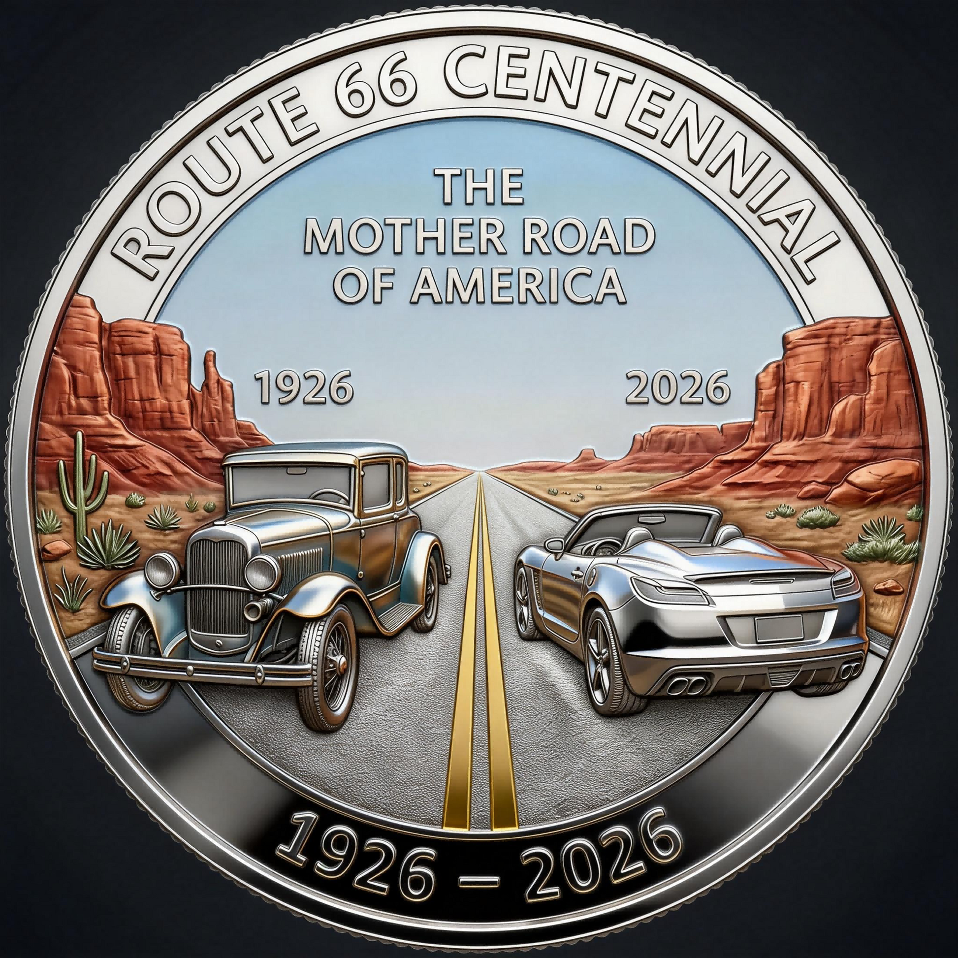 🏆Flash Sale 60% OFF -🛣️ Route 66 – 100 Years of Freedom Commemorative ...